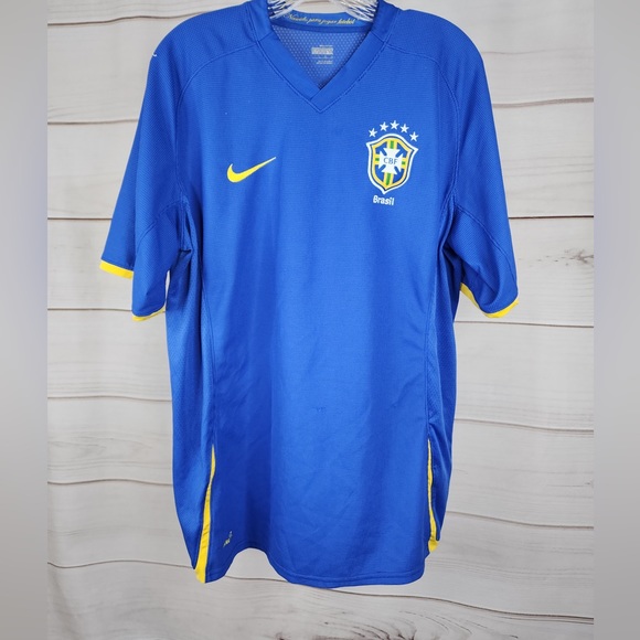 Nike | Shirts | Vintage Nike Brasil National Team Soccer Futbol Blue ...